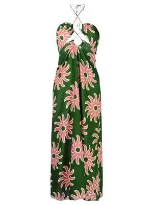 CALA DE LA CRUZ Roge Graphic-print Midi Dress - Multicolour