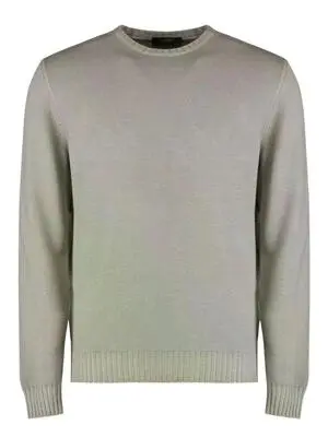 MOORER Long-sleeve Ribbed-knit Sweater - Grey