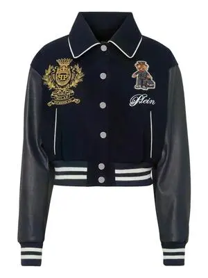 Philipp Plein Logo-patch Bomber Jacket - Blue