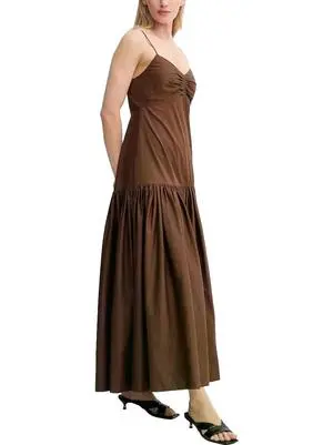 A.L.C. Harper Gathered-tiered Maxi Dress - Brown