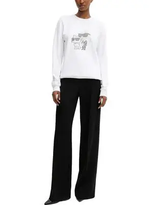 Karl Lagerfeld Rhinestone-embellished Crew-neck Sweatshirt - White