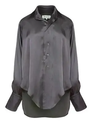 MAISON MARGIELA Long-sleeved Satin Shirt - Grey