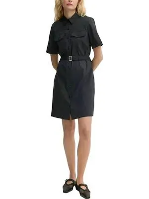 Theory Belted Mini Shirt Dress - Black