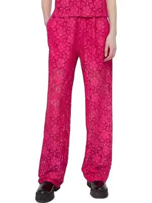 Desigual Floral Lace Trousers - Pink