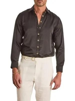 AQUA BLU AUSTRALIA Relaxed Fit Blake Shirt Black