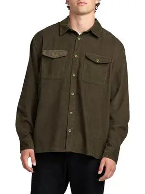 BILLABONG Austin Garage Corduroy Button-up Shirt - Chocolate