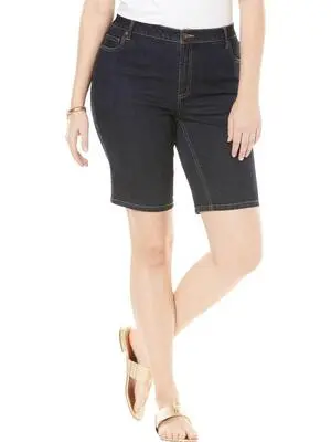 JESSICA LONDON Stretch Denim Bermuda Short - Indigo