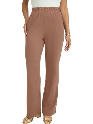 JESSICA LONDON Soft Ease Wide Leg Pant - Creamy Mocha