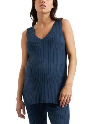 RIPE MATERNITY Rib Knit Nursing Top - French Navy