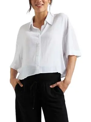 RIPE MATERNITY Farrah Crop Shirt - White