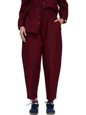 TURTLEDOVE LONDON Organic Cotton Barrel Leg Trousers - Red