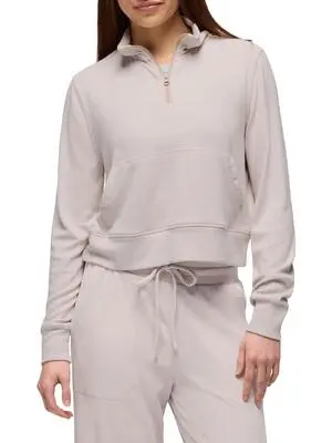 Prana Willow West Crop Half-zip Sweatshirt - Almond