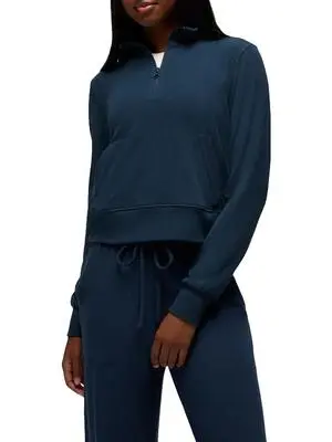 Prana Willow West Crop Half-zip Sweatshirt - Stormy Night