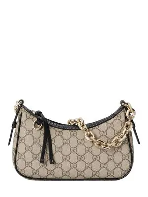 Gucci Gg Emblem Small Shoulder Bag Gg Canvas - Beige