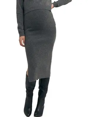 RIPE MATERNITY Dani Knit Maternity Skirt - Charcoal Marle