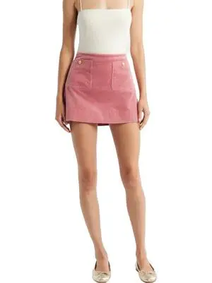 LoveShackFancy Kida Corduroy Miniskirt - Rose