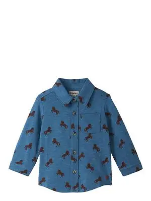 HATLEY Ranch Horses Print Knit Print Button-up Shirt - Stellar