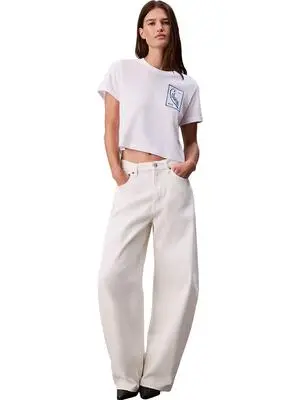 Calvin Klein Script Logo Boxy T-shirt - Brilliant White