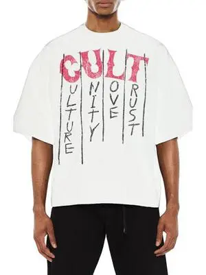 CULT OF INDIVIDUALITY Boxy Fit Cotton Graphic T-shirt - White