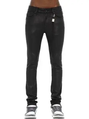 CULT OF INDIVIDUALITY Punk 601 Coated Super Skinny Jeans - Black Coated