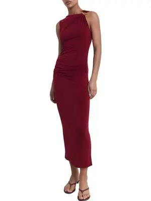 Mango Embellished Body-con Maxi Dress - Burgundy