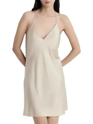 Mango Silk-blend Nightgown - Light/pastel Grey