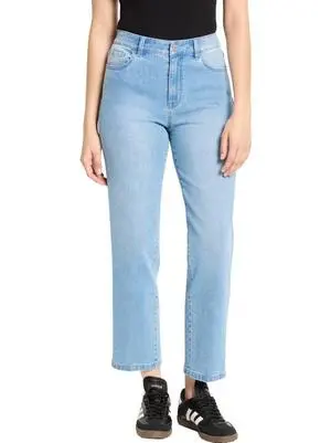 NIC+ZOE Recess Straight Ankle Jeans - Silverstone