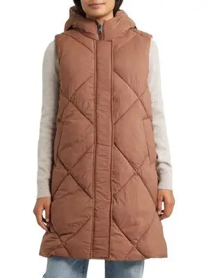 Sam Edelman Quilted Hooded Puffer Vest - Maple