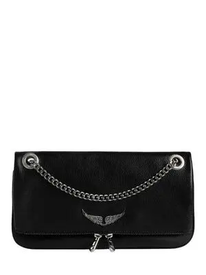 Zadig&Voltaire Rock Ii Grained Leather Crossbody Bag - Black