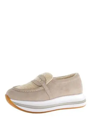 VOILE BLANCHE Merry Genuine Shearling Loafer - Light Beige