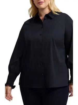 Foxcroft Avril Matte Sateen Button-up Shirt - Black