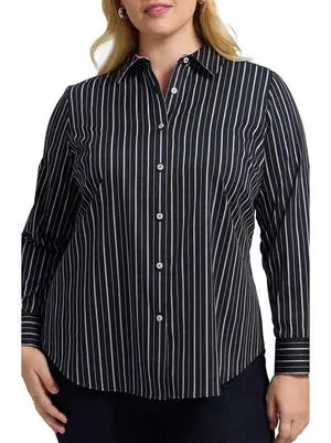 FOXCROFT Margie Stripe Button-Up Shirt