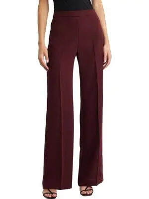 Mango Straight Leg Trousers - Maroon