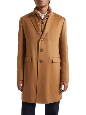Herno Cashmere Topcoat With Removable Insulated Bib - Camel