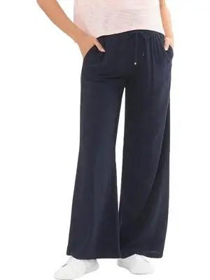 RIPE MATERNITY Shirred Waistband Pants - Navy