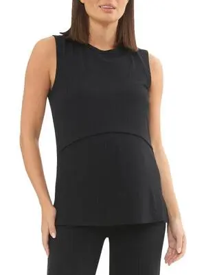 RIPE MATERNITY Rib Nursing Tank - Black