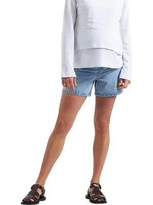 RIPE MATERNITY Relaxed Fit Denim Short - Light Wash