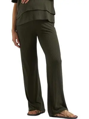 RIPE MATERNITY Cindy Ribbed Pants - Khaki