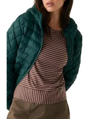 LOLE Packable Insulated Hooded Jacket Midnight Teal