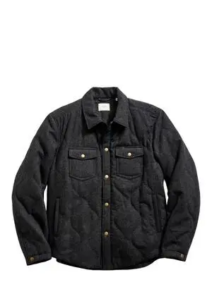 Billy Reid Wool-blend Quilted Shirt Jacket - Charcoal Heather