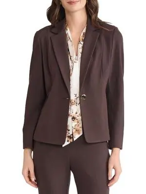 KASPER Notch Waist Seam Jacket Rich Chocolate