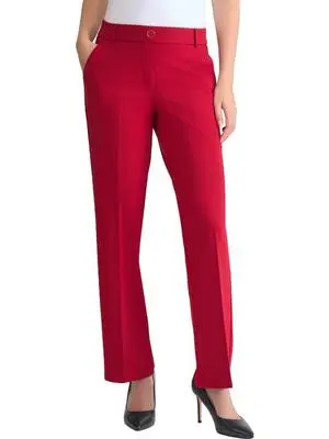 KASPER Pull-on Flare Pants - Fire Red