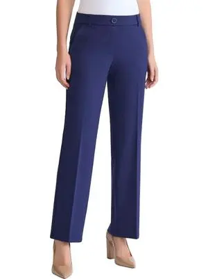 KASPER Pull-on Flare Pants - Kasper Navy