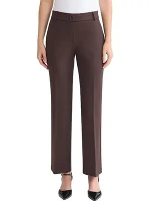 KASPER Pull-on Flare Pants - Rich Chocolate
