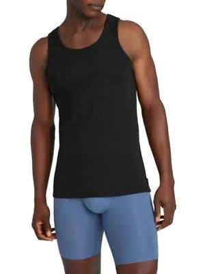 Tommy John Cool Stretch Cotton Tank Tops 3-Pack Black
