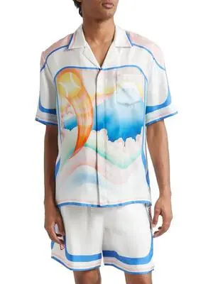 Casablanca Silk Camp Shirt - Fuji Dream