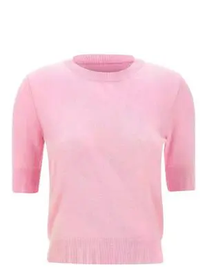 HERSKIND Short-sleeve Crew-neck Sweater - Pink