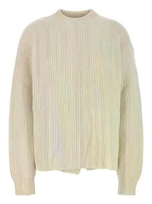 JIL SANDER Ribbed Wool Sweater - Neutrals