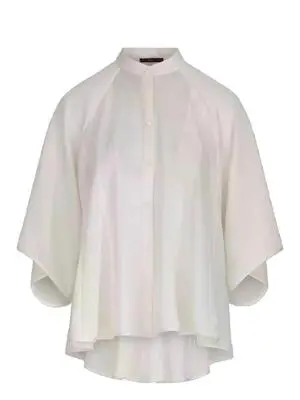 High Pleated Blouse - White