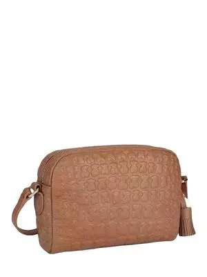 TOUS Bear-Pattern Leather Crossbody Bag
